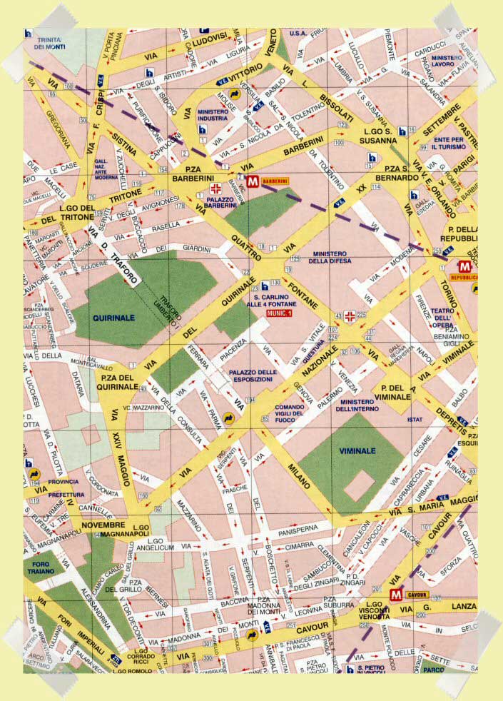 Mapa de Roma zona del Quirinale - Tu Guía de Roma