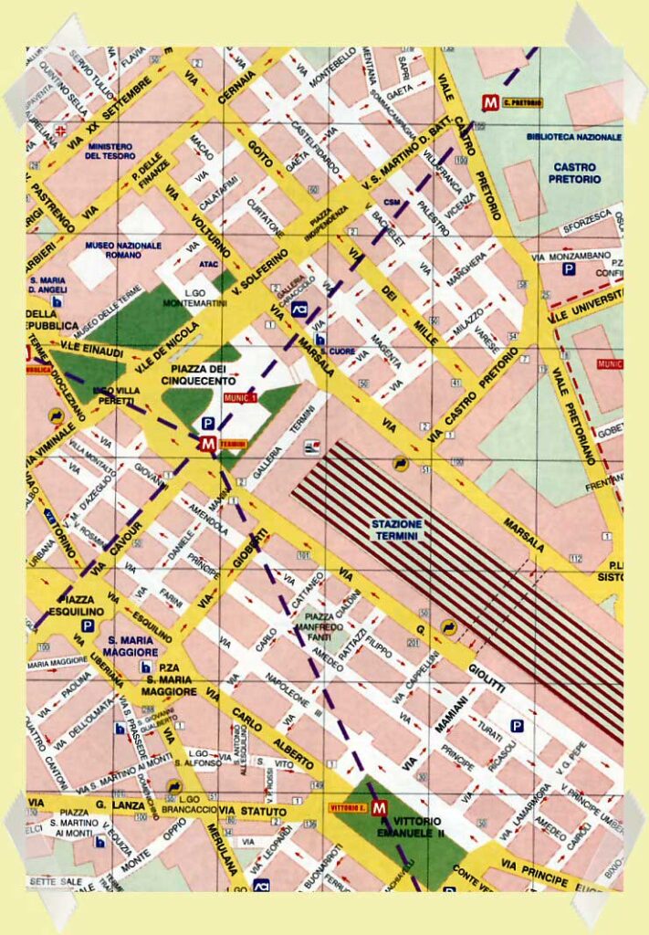 Mapa Roma Termini - Mapa de Roma por zonas - Guía En Roma